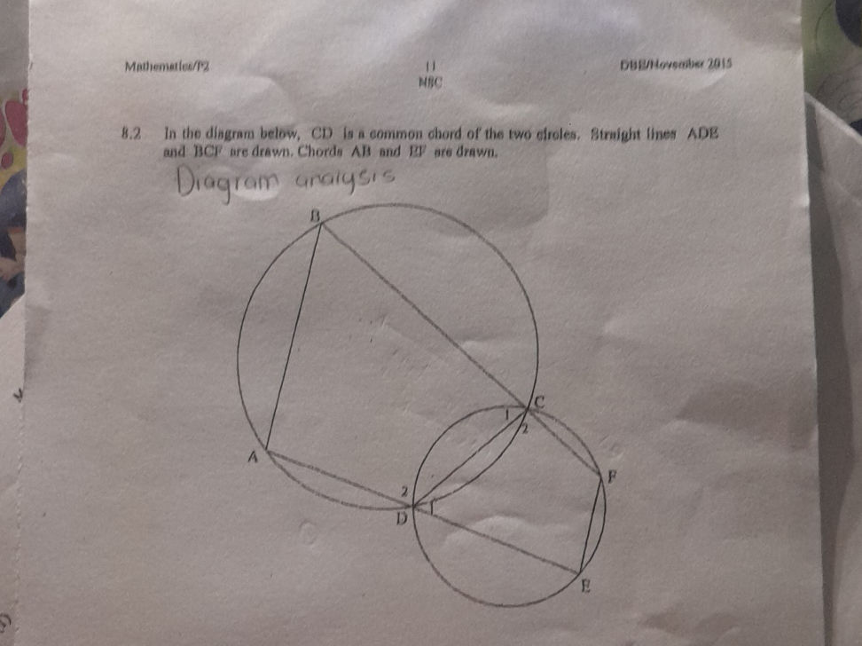 8.2 In the diagram below, CD is a common | StudyX