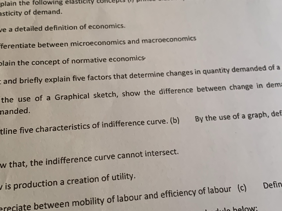 Explain the following elasticity concepts | StudyX