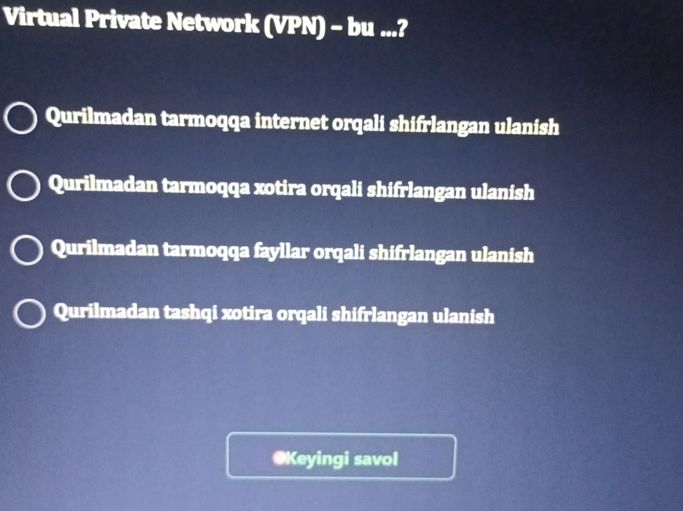 Virtual Private Network (VPN) - bu ...? | StudyX