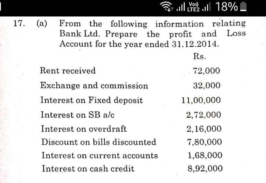 17. (a) From the following information | StudyX