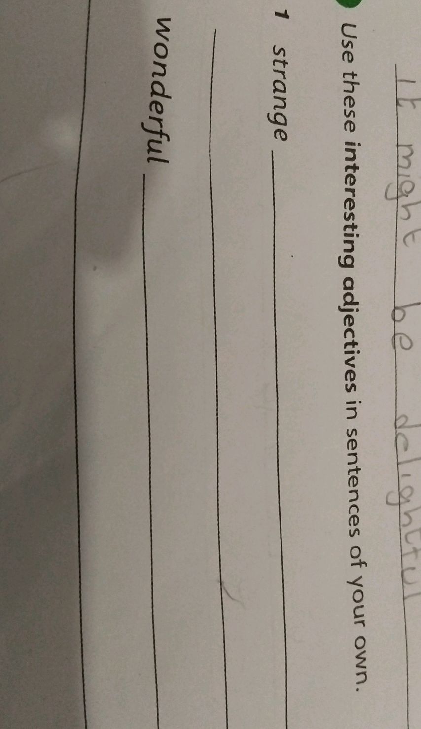 Use these interesting adjectives in | StudyX