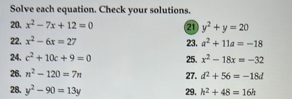 Solve each equation. Check your solutions.