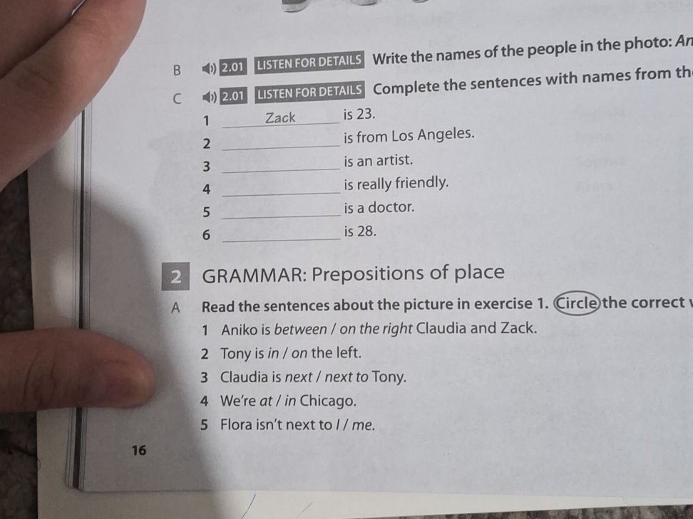 Complete the sentences with names from the | StudyX
