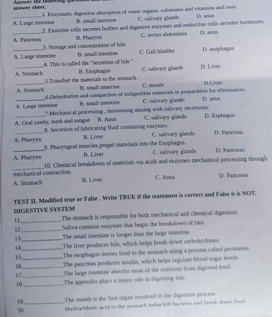 Answer the following questions and choose | StudyX