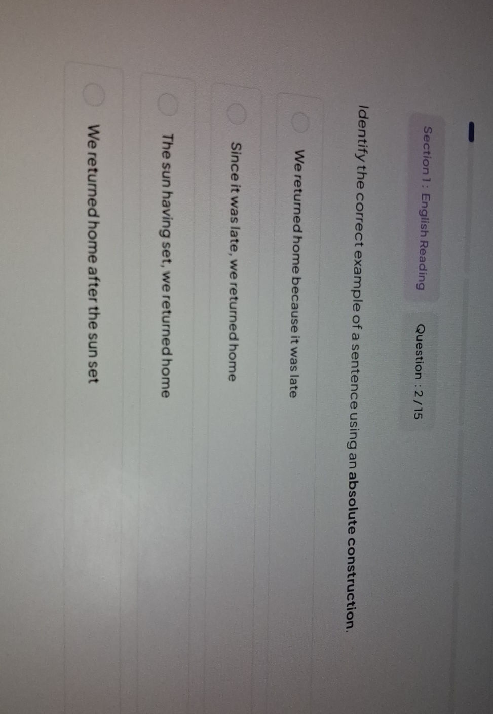 Identify the correct example of a sentence | StudyX