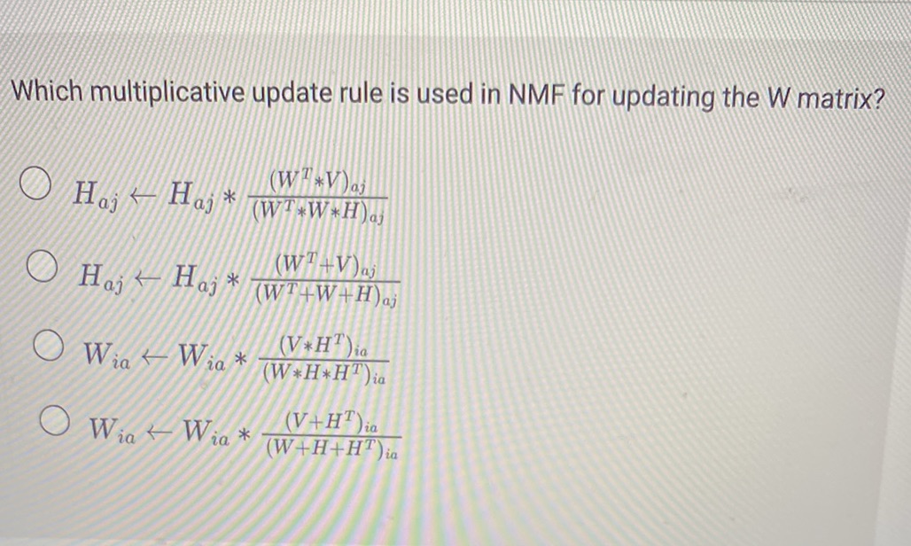Which multiplicative update rule is used in | StudyX