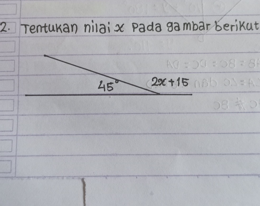 Tentukan nilai $x$ pada gambar berikut. $ | StudyX
