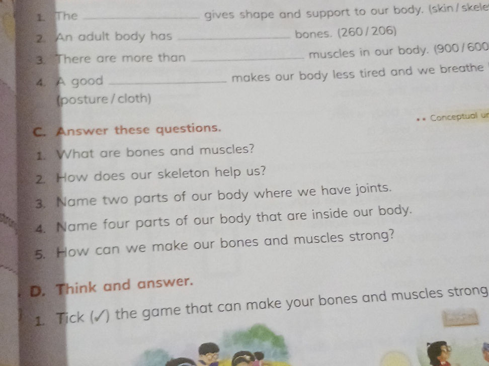 1. The ______ gives shape and support to our | StudyX