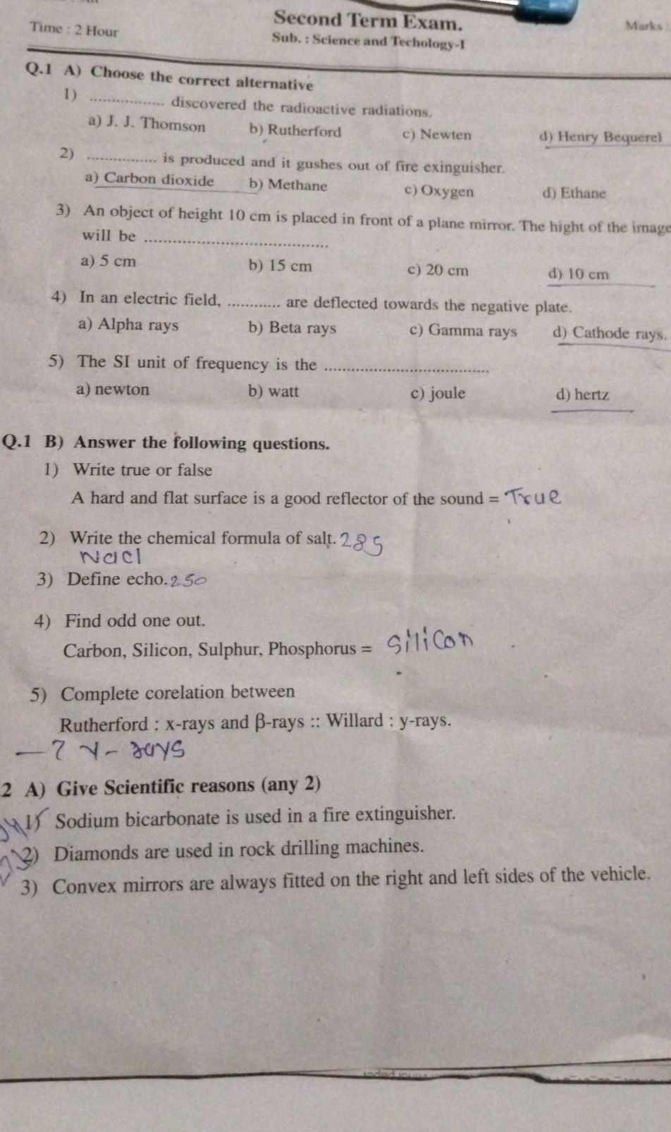 Q.1 A) Choose the correct alternative 1) | StudyX