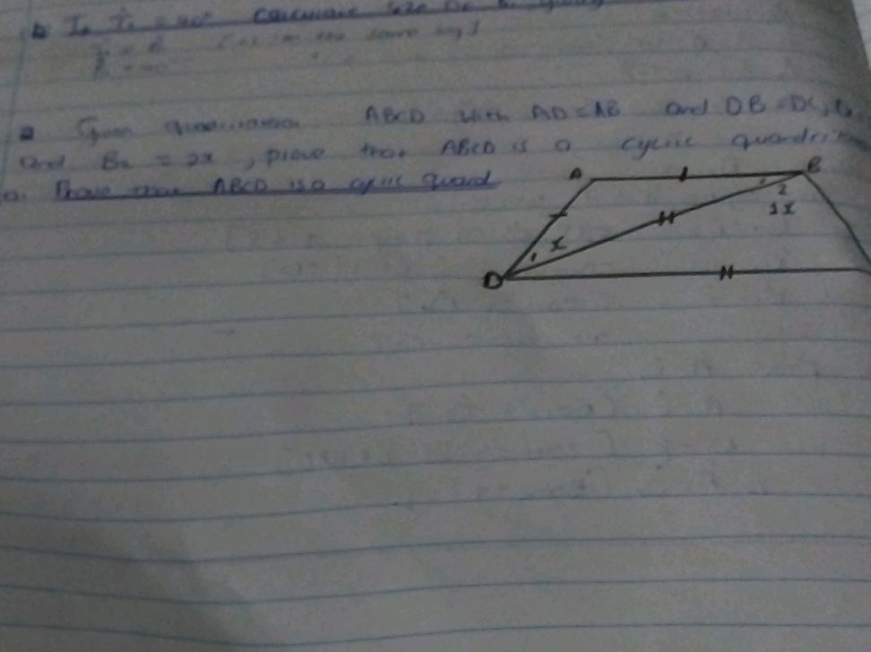 Given quadrilateral ABCD with AD = AB and DB | StudyX