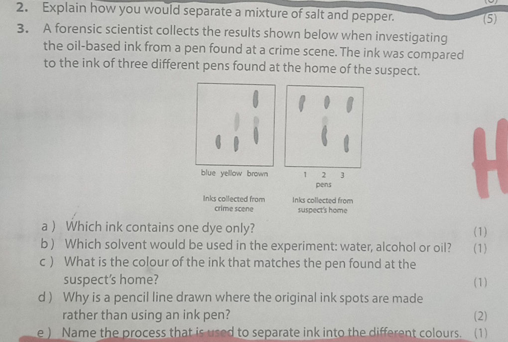 2. Explain how you would separate a mixture | StudyX