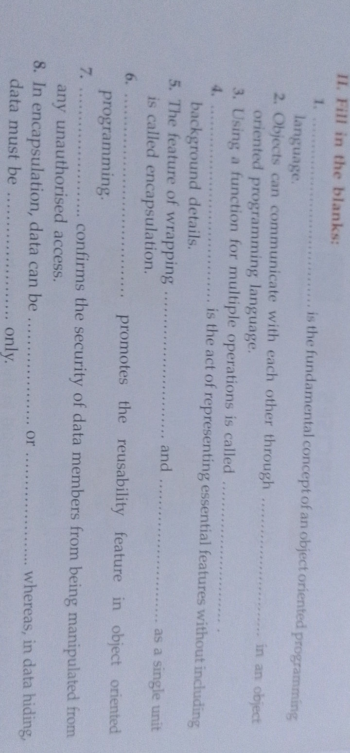 II. Fill in the blanks: 1. $$ language. is | StudyX