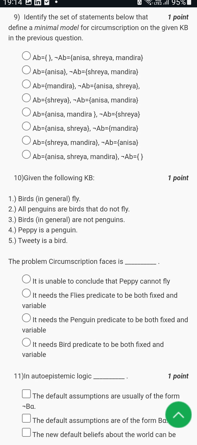 9) Identify the set of statements below that | StudyX