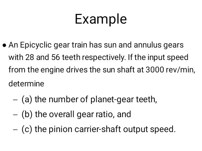 An Epicyclic gear train has sun and annulus | StudyX