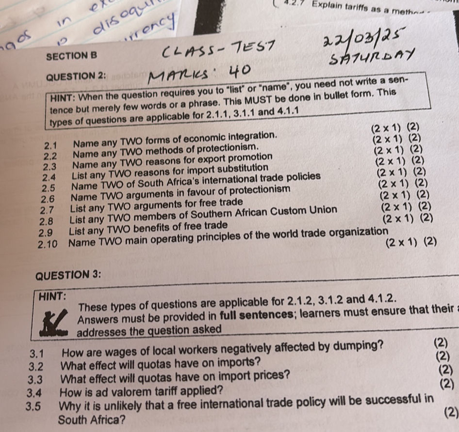 QUESTION 2: 2.1 Name any TWO forms of | StudyX