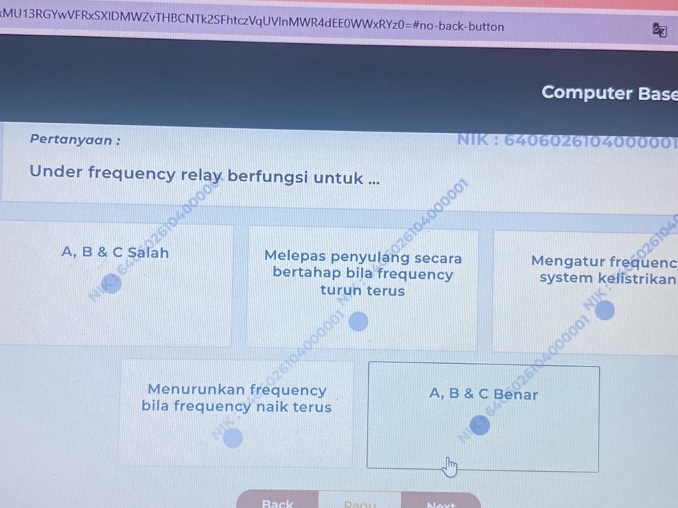 Under frequency relay berfungsi untuk ... | StudyX