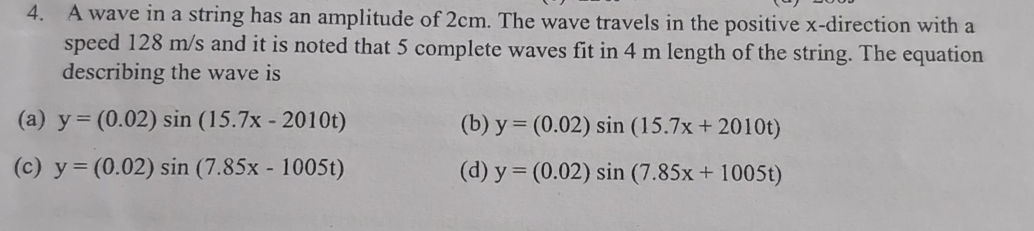 A wave in a string has an amplitude of 2cm. | StudyX