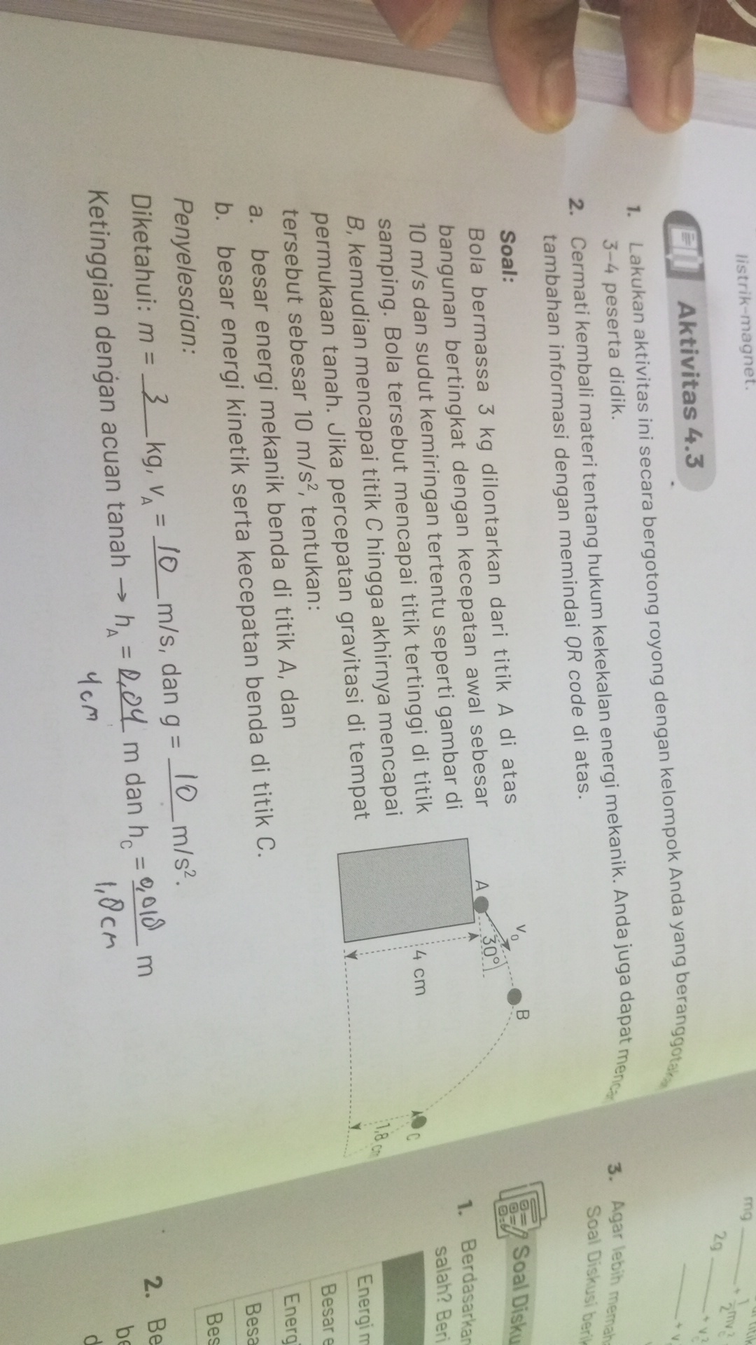 a. Energi mekanik di titik A memenuhi | StudyX