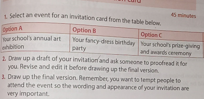 1. Select an event for an invitation card | StudyX