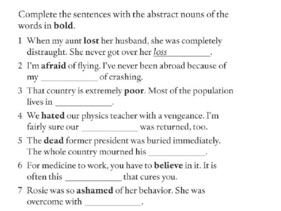 Complete the sentences with the abstract | StudyX