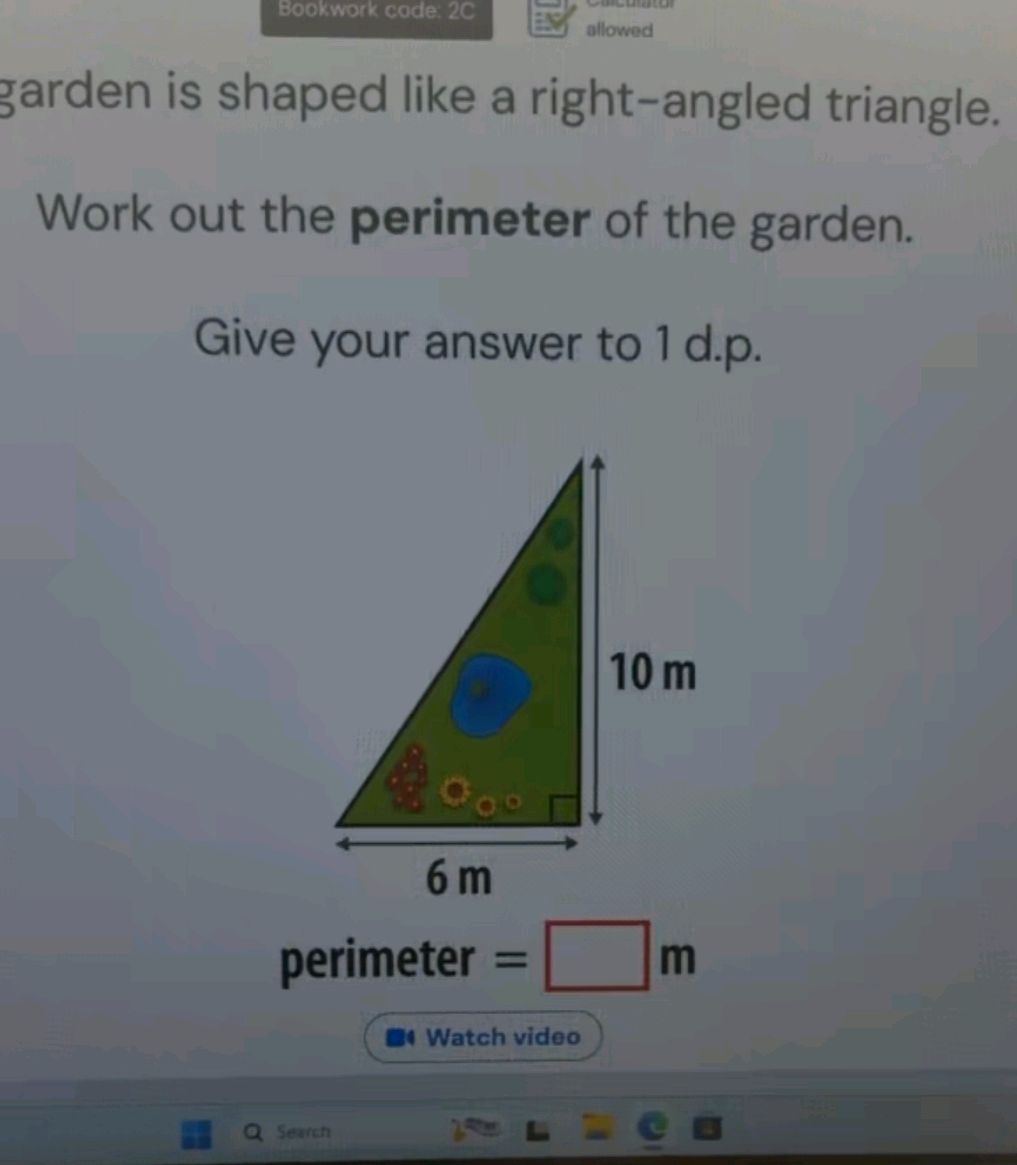 garden is shaped like a right-angled | StudyX
