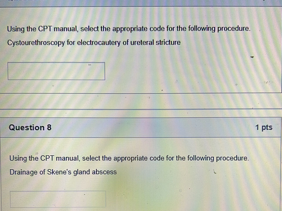 Using the CPT manual, select the appropriate | StudyX