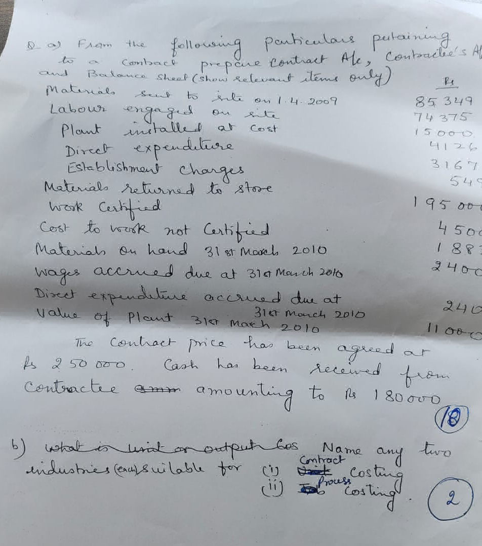 a) From the following particulars pertaining | StudyX