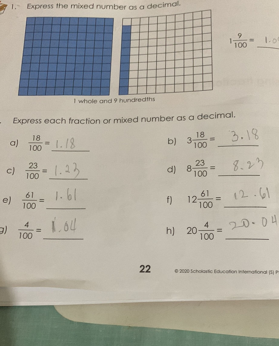 1. Express the mixed number as a decimal. 1 | StudyX