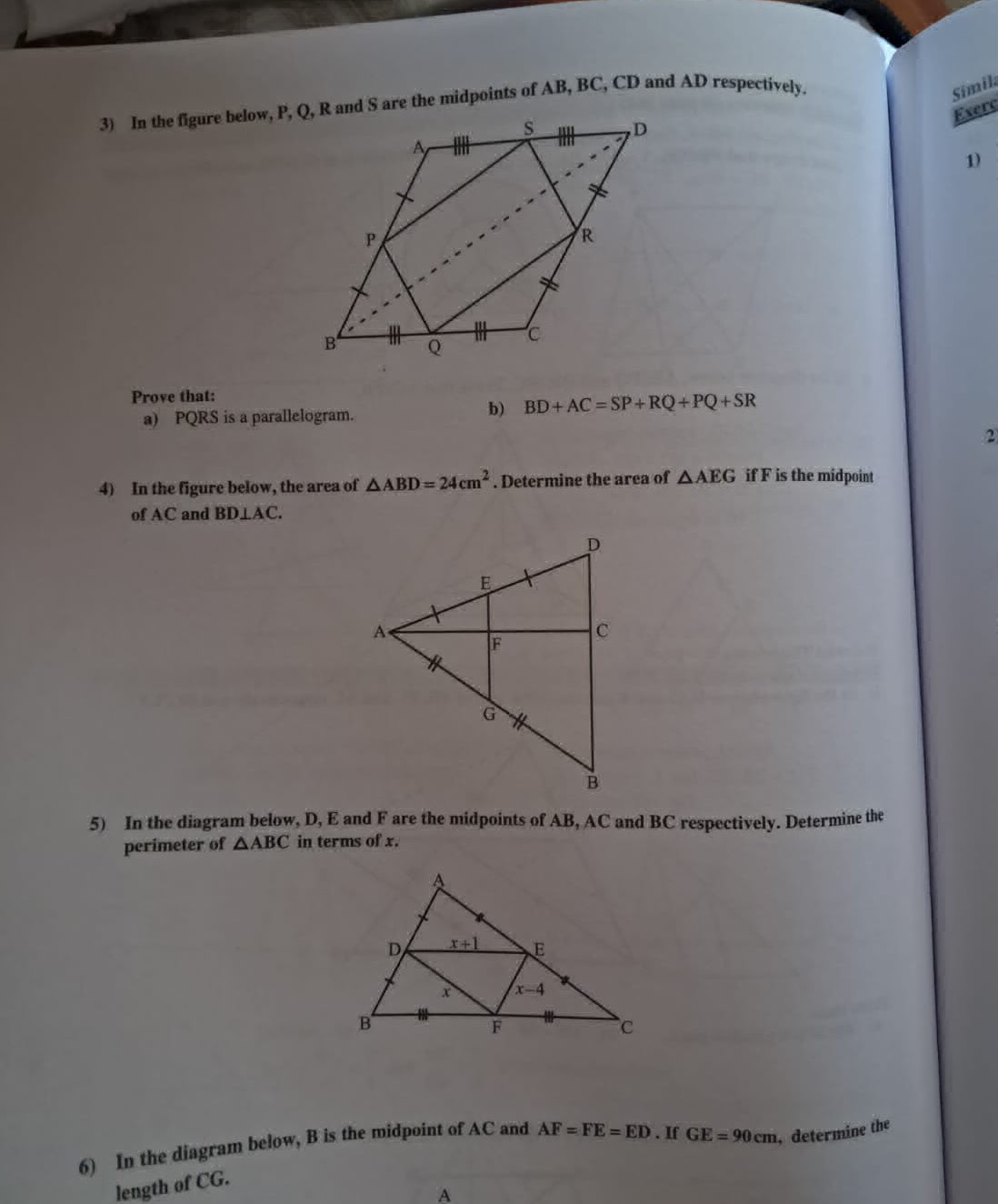 3) In the figure below, P, Q, R and S are | StudyX