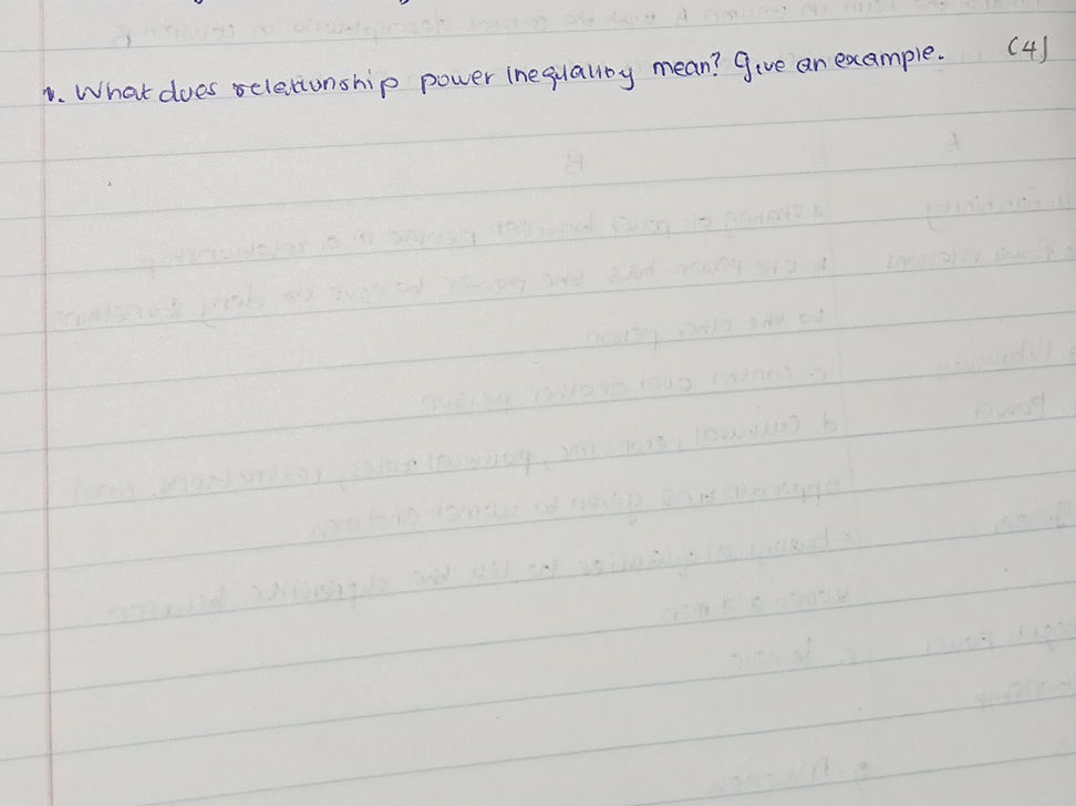 1. What dues relationship power inequality | StudyX