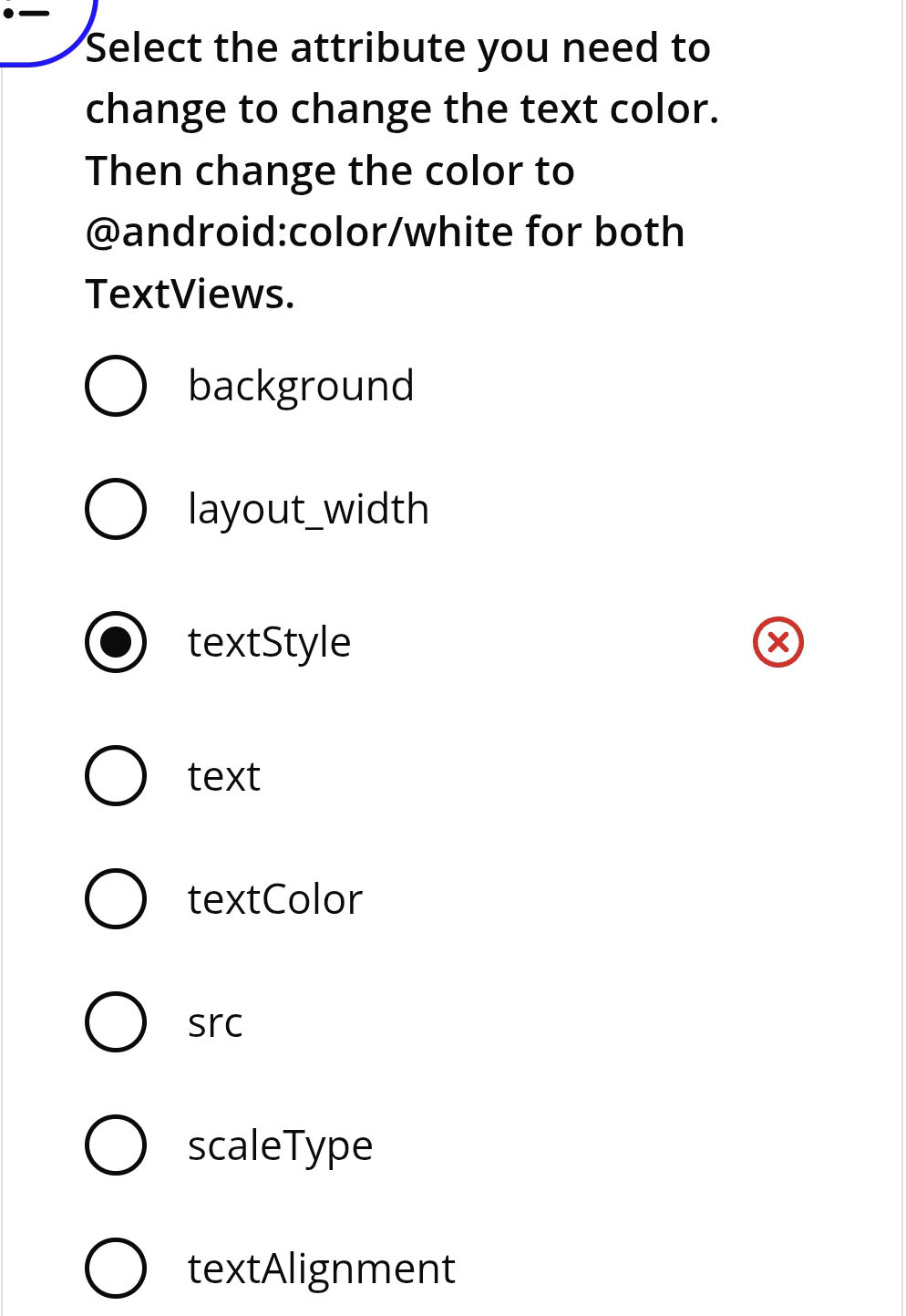 Select the attribute you need to change to | StudyX