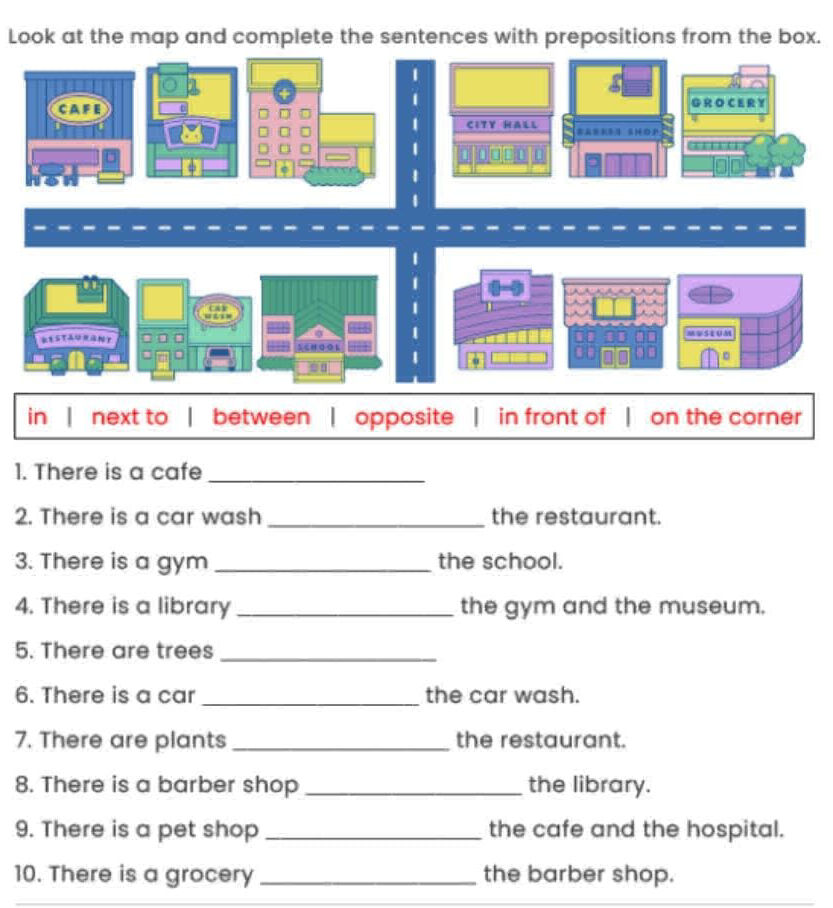Look at the map and complete the sentences | StudyX