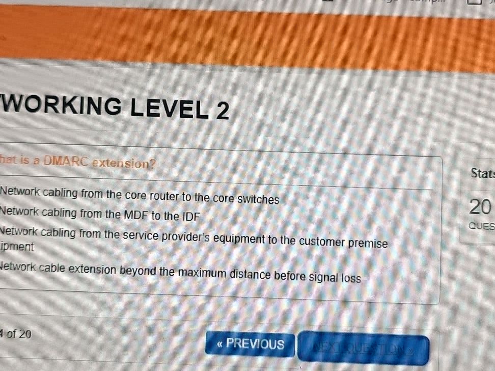 What is a DMARC extension? Network cabling | StudyX