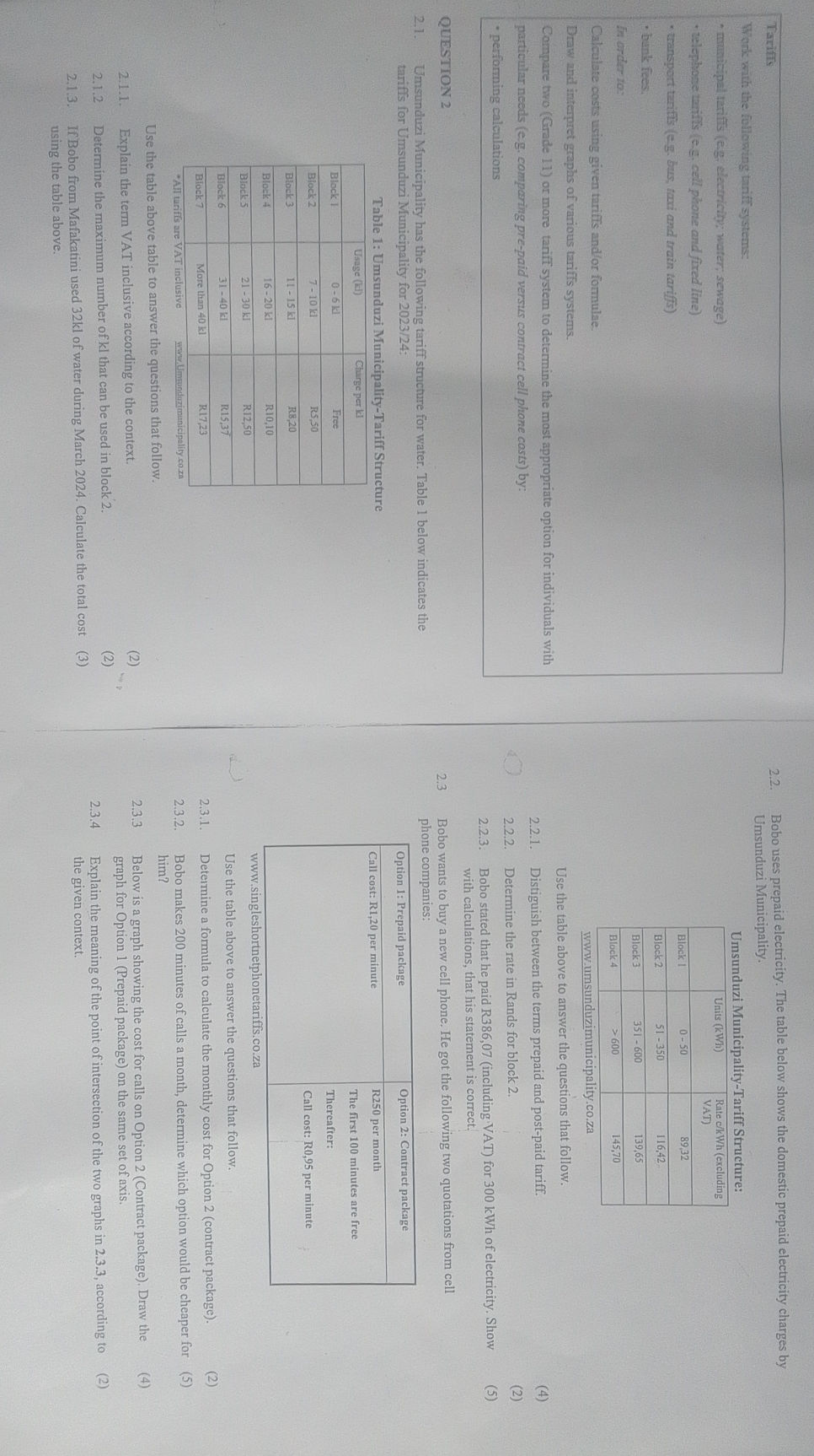 2. QUESTION 2 Umsunduzi Municipality has | StudyX