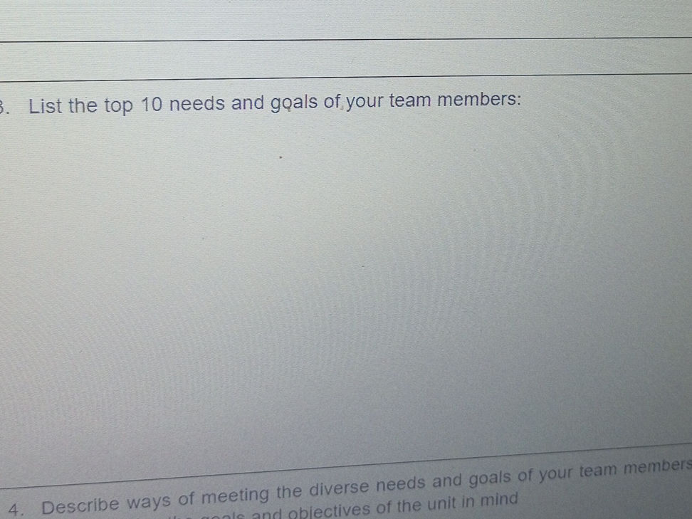 3. List the top 10 needs and goals of your | StudyX