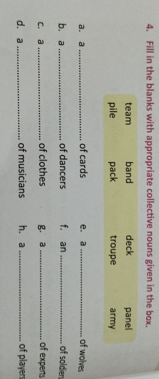4. Fill in the blanks with appropriate | StudyX