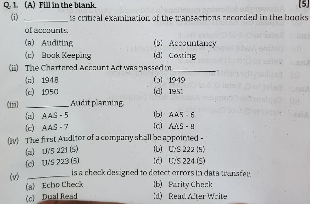 Q. 1. (A) Fill in the blank. (i) ______ is | StudyX
