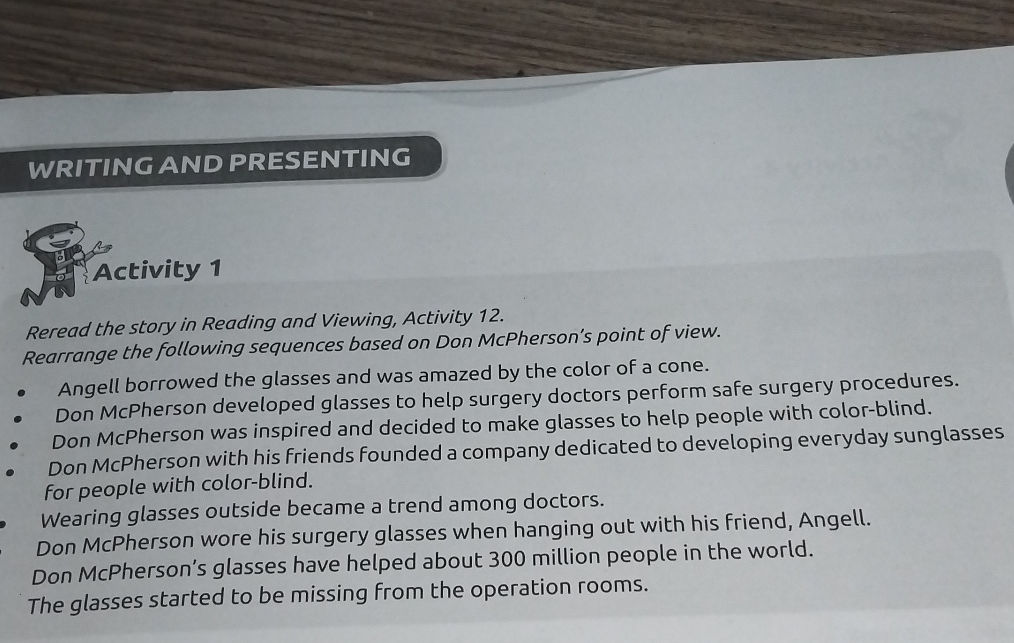 Reread the story in Reading and Viewing, | StudyX