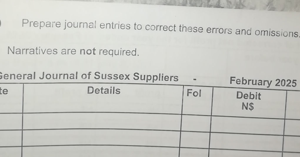 Prepare journal entries to correct these | StudyX