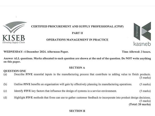 QUESTION ONE (a) Describe FIVE essential | StudyX