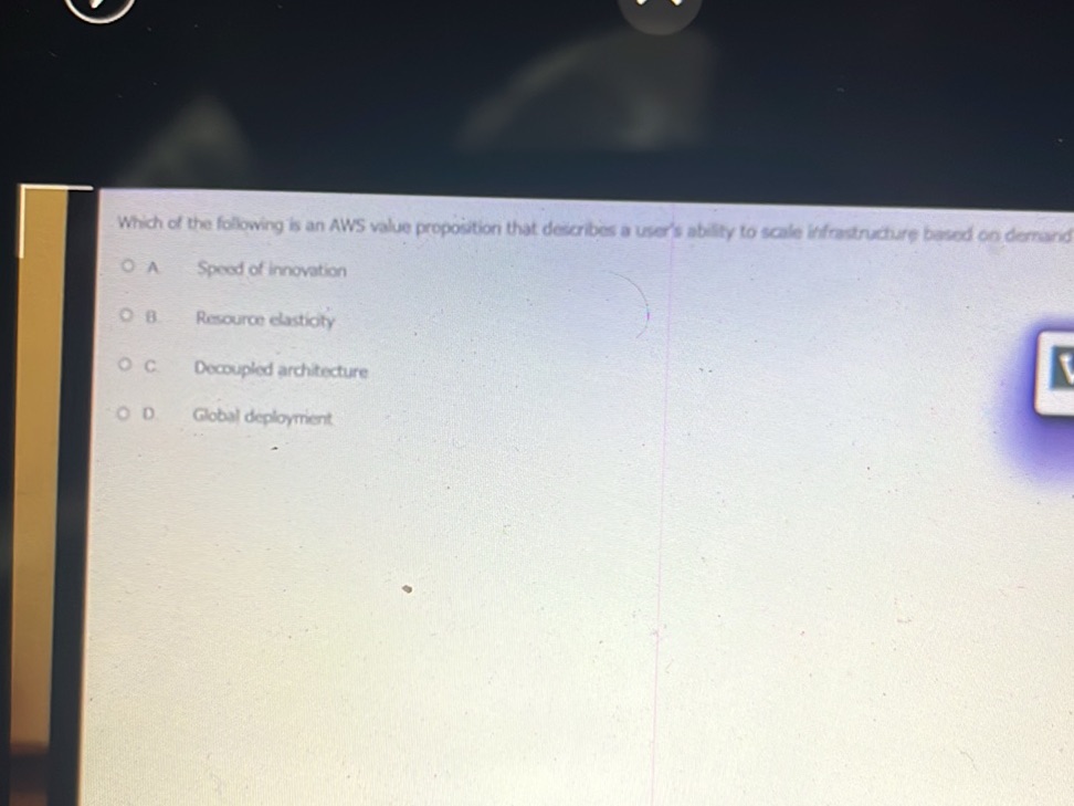 Which of the following is an AWS value | StudyX