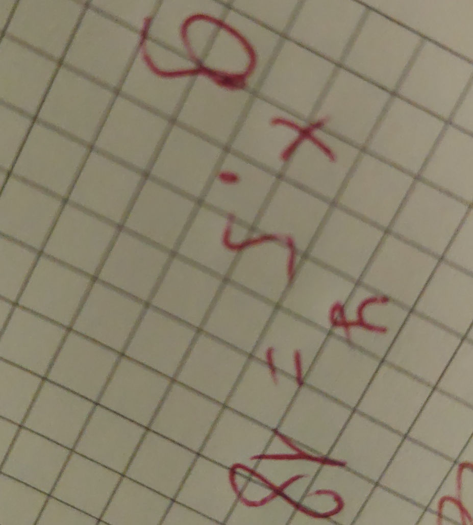Solving for x in the equation 9.5 + x = 18 | StudyX