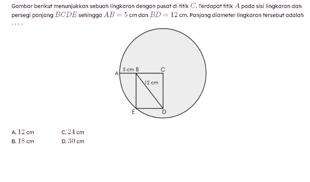 Gambar berikut menunjukkan sebuah lingkaran | StudyX