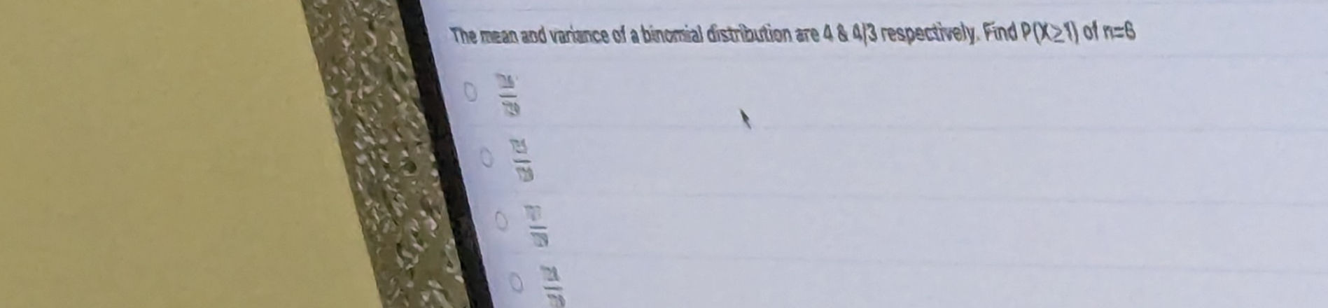 The mean and variance of a binomial | StudyX