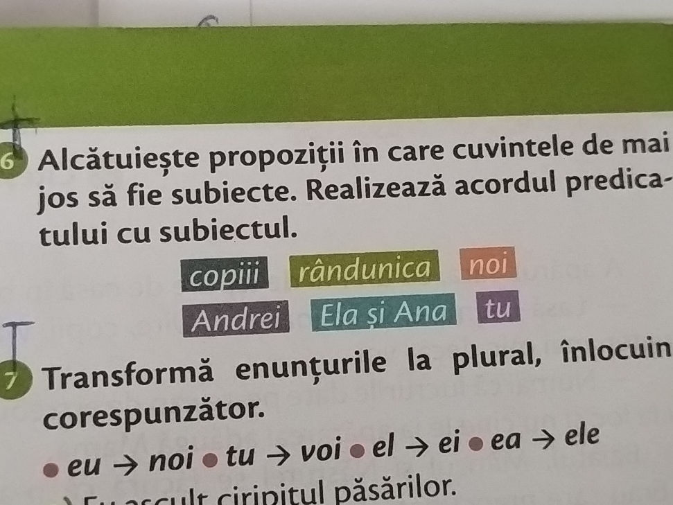 6 Alcătuiește propoziții în care cuvintele | StudyX
