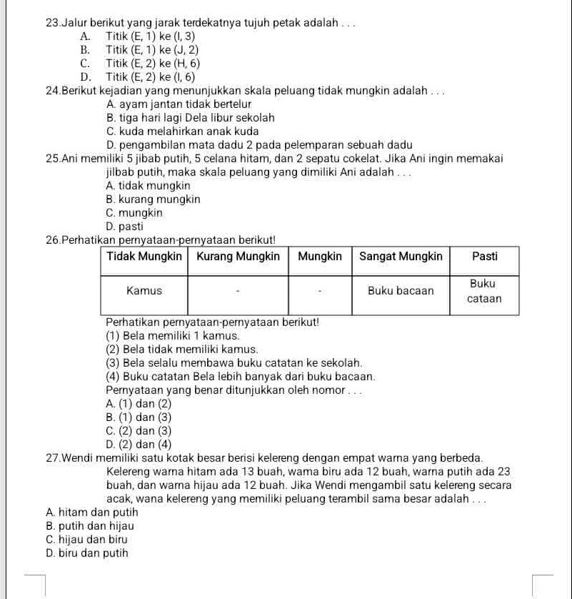 23. Jalur berikut yang jarak terdekatnya | StudyX