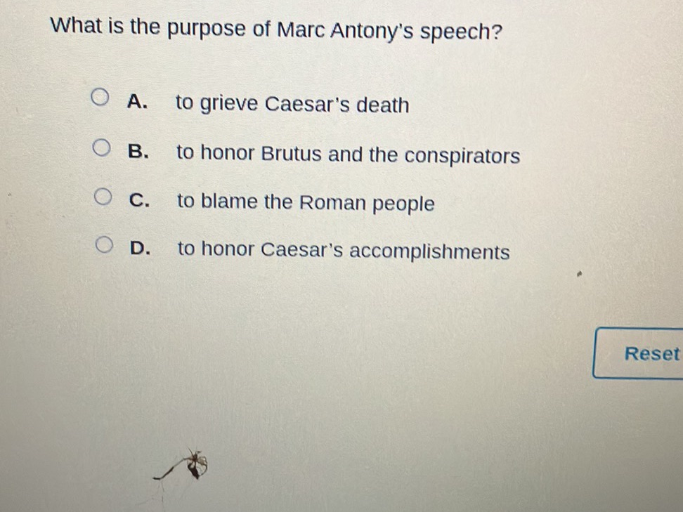 What is the purpose of Marc Antony's speech? | StudyX