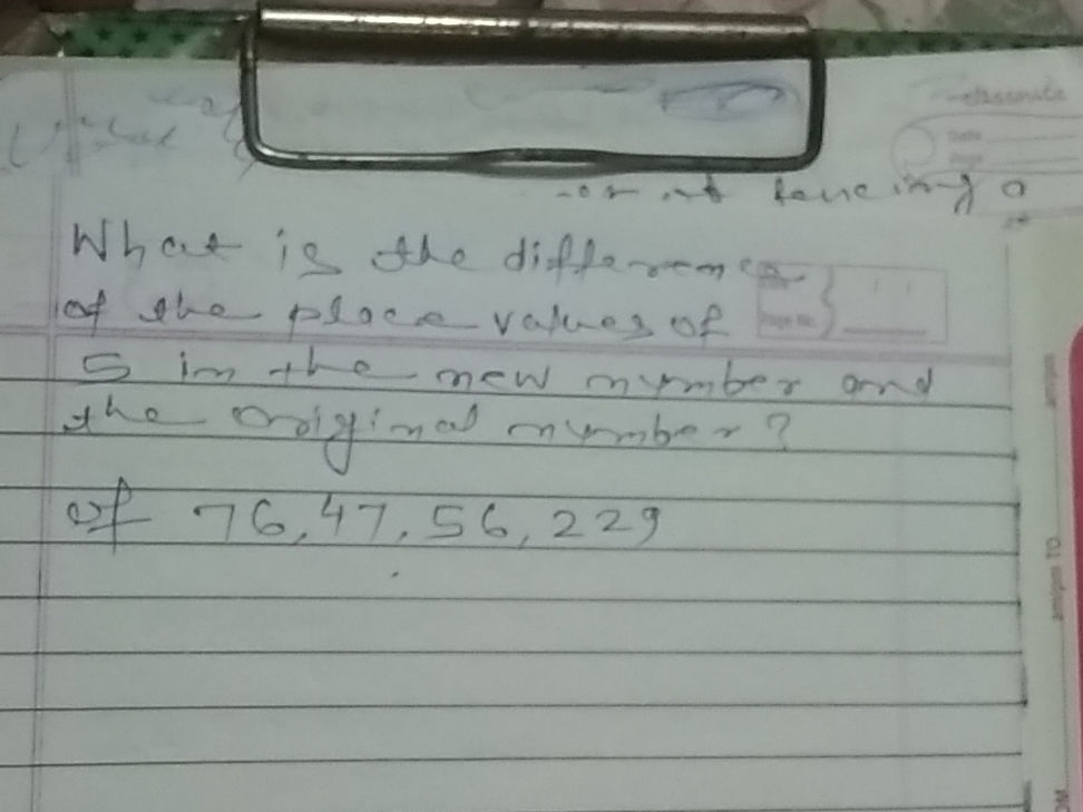 What is the difference of the place values | StudyX