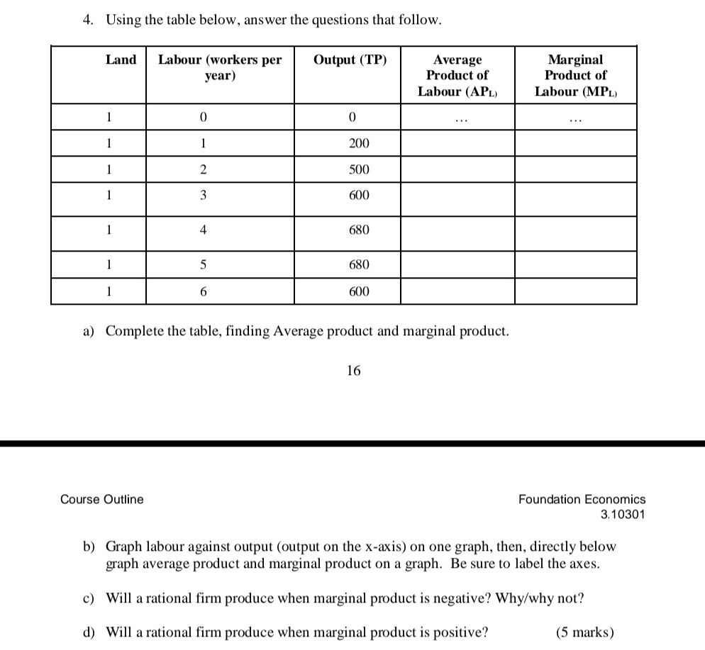 4. Using the table below, answer the | StudyX