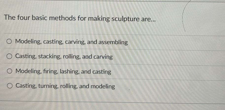 The four basic methods for making sculpture | StudyX